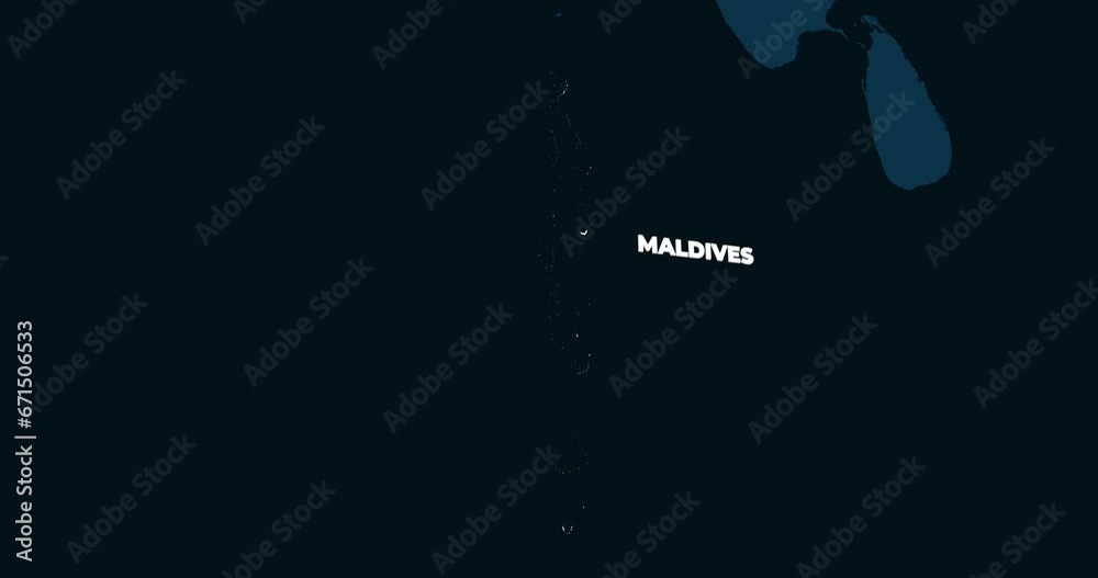 World Map Zoom In To Maldives. Animation in 4K Video. White Maldives ...