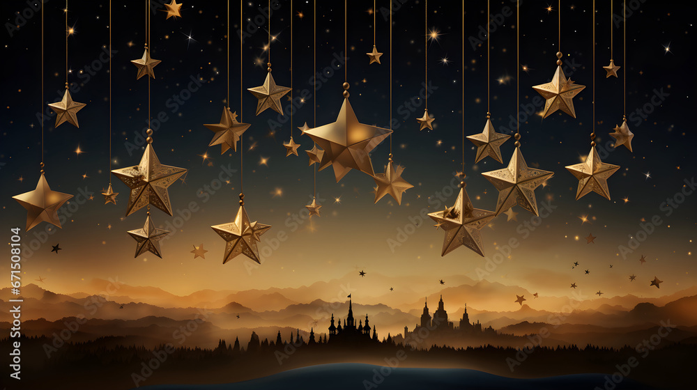 Sparkling stars background made of lights. Festive blurred backdrop for ...