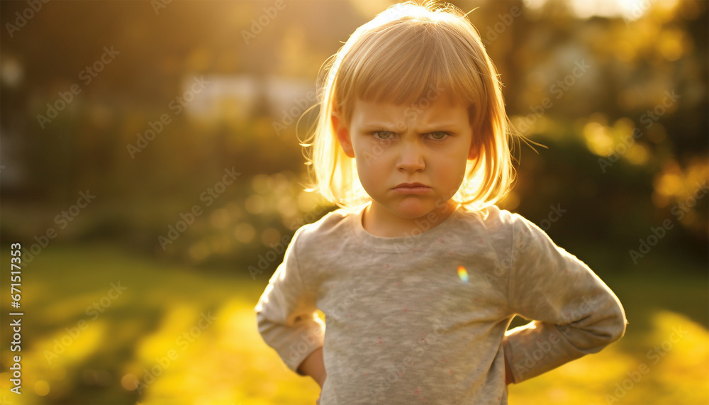 Cute angry child. Attention deficit hyperactivity disorder (ADHD ...