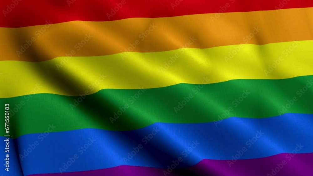 Rainbow LGBT Flag. Waving Fabric Satin Texture Flag of Rainbow LGBT 3D ...