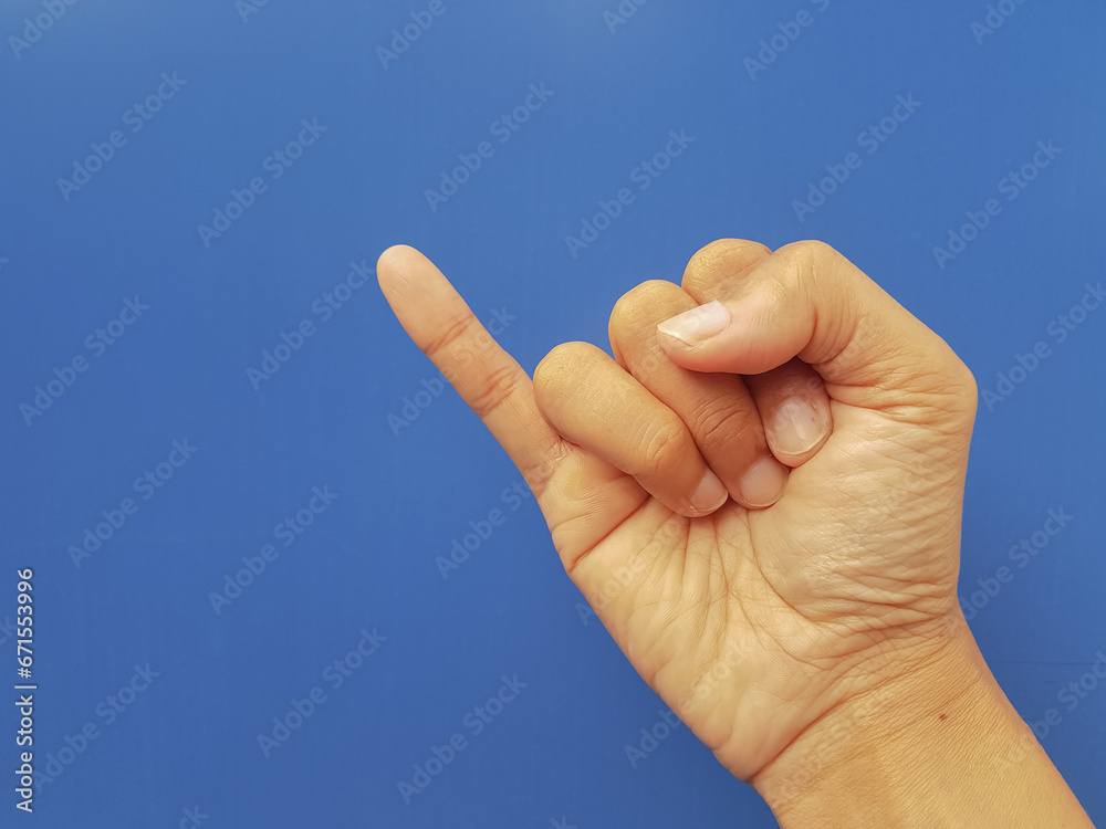 Finger Spelling the Alphabet in American Sign Language. Letter I Stock ...