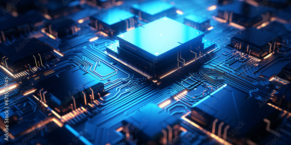 high-tech supercomputer cpu, futuristic technology background with ...