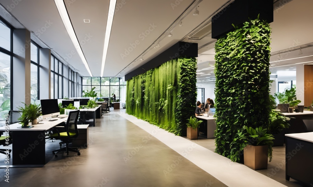 epitome of biophilic design, interior, indoor waterfall feature, Stock ...