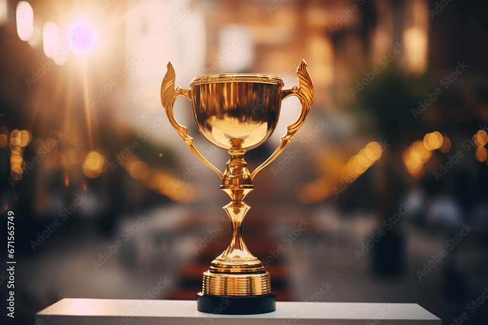 Gold Award Trophy at Ceremony Stock Illustration | Adobe Stock