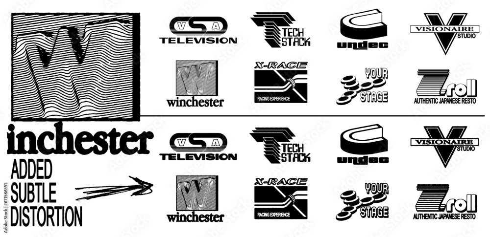 fake logo collection. initial logo set in alphabetical order. retro ...