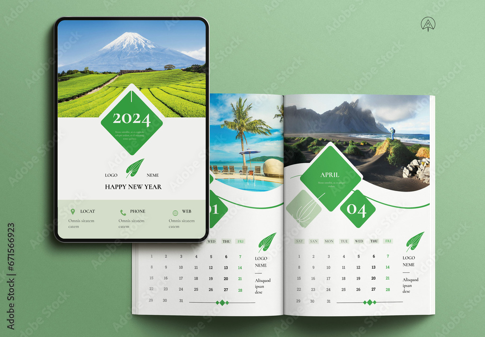 2024 Calendar Brochure Template Stock Template | Adobe Stock