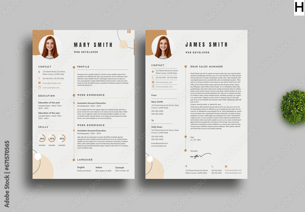 Creative Resume Template Stock Template | Adobe Stock