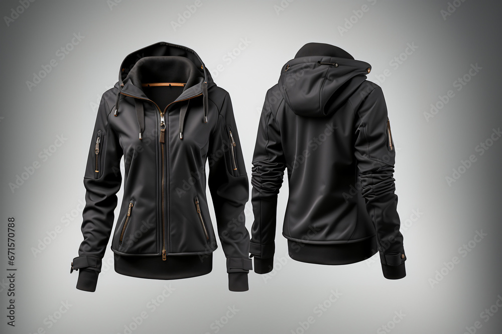 Winter woman wear jacket clothing fashion clothes - Black hoddie from ...