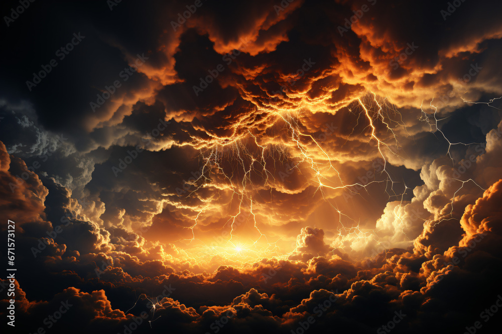 Storm warning - Weather background banner - Amazing lightning storm in ...