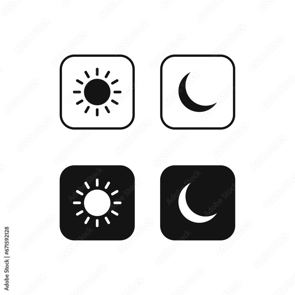 Day night switch vector. Light and dark icon. Sun and moon icon. Dark ...