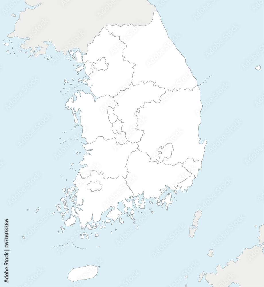 Blank map of south korea