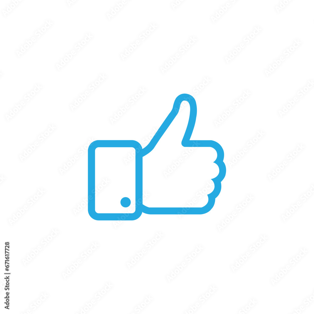 eps10 vector illustration of a Like line art icon. Hand like. Thumb up ...