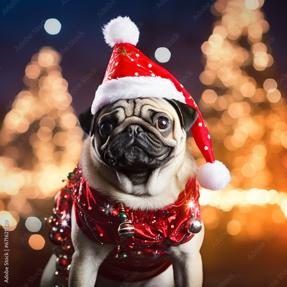 Dogs celebrating Christmas, from various breeds and locations Stock ...