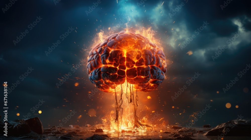 Brain Injury Awareness Month Concept. A poignant portrait of a person ...