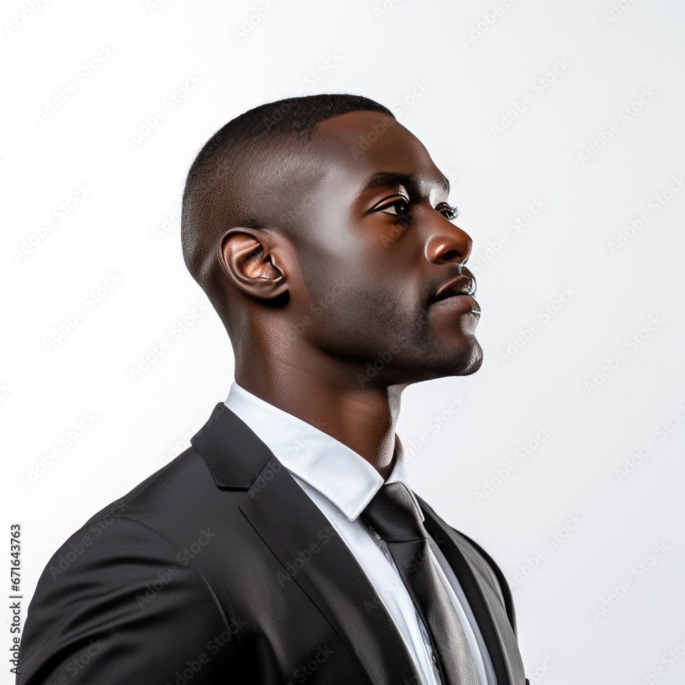 Adult Gen Z Business leader African American black man facial portrait ...