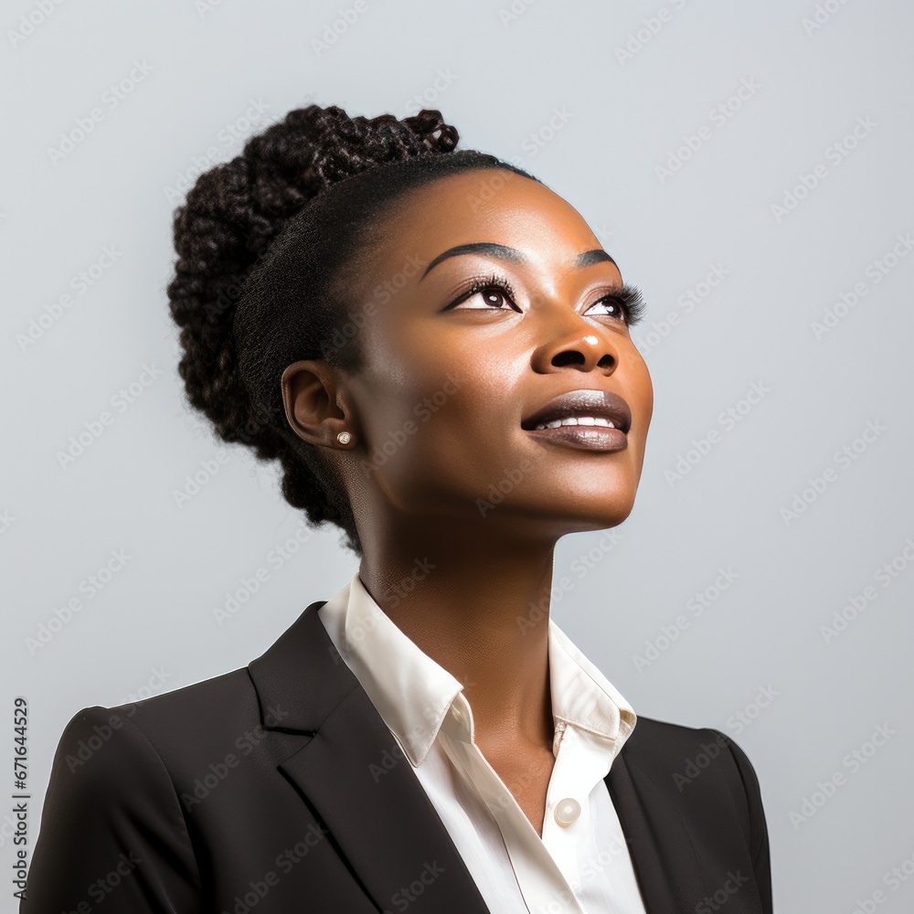 Beautiful pretty Business African American Black Woman facial portrait ...