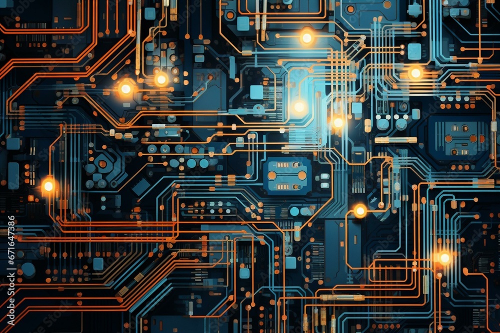 design of circuitry in a digitized world. Generative AI Stock ...