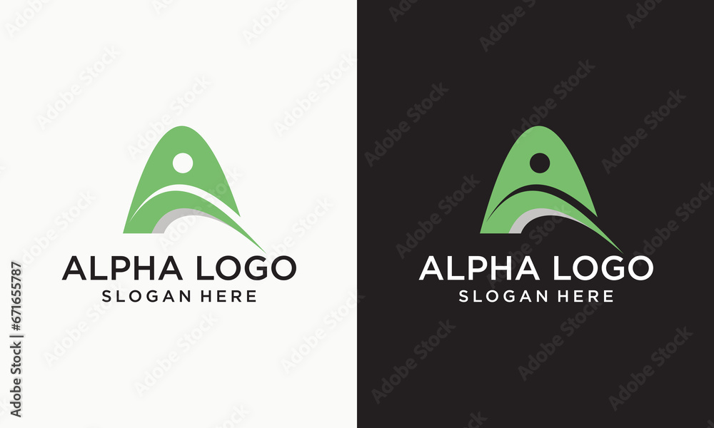 Alpha logo design inspiration Stock Vector | Adobe Stock