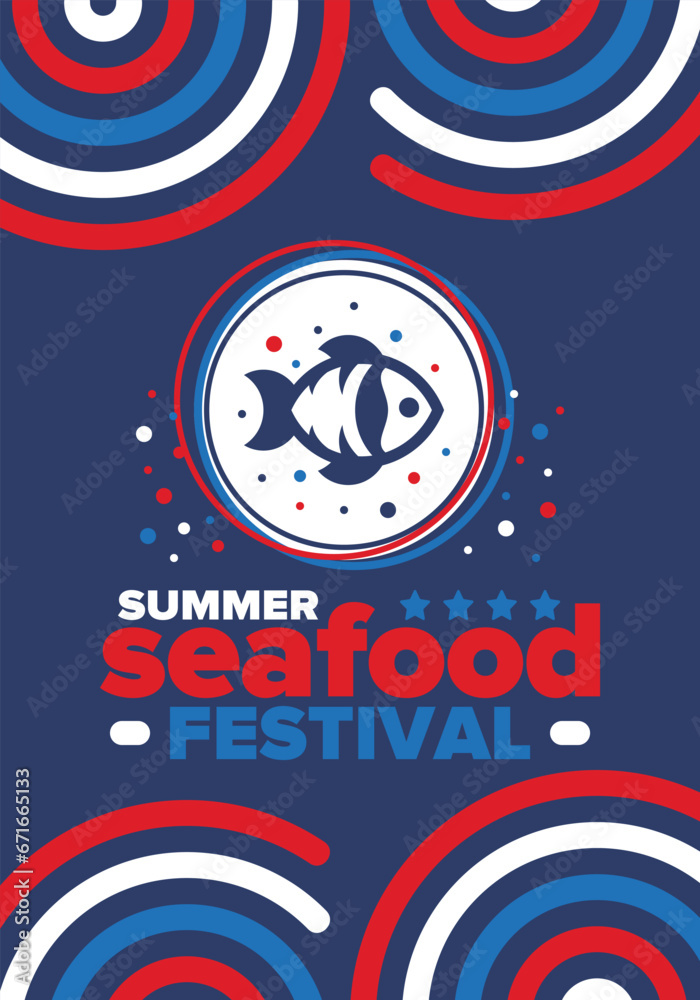 Seafood Summer Festival. Fish and Chips party. Family holiday event ...