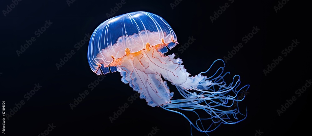 Cannonball jellyfish gracefully swim in a tank their movements ...