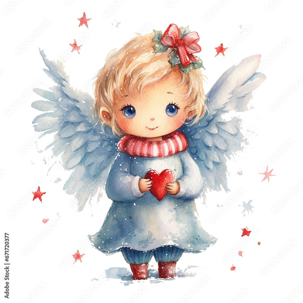 Engel Christkind Weihnachten Aquarell Generative AI Stock Illustration ...