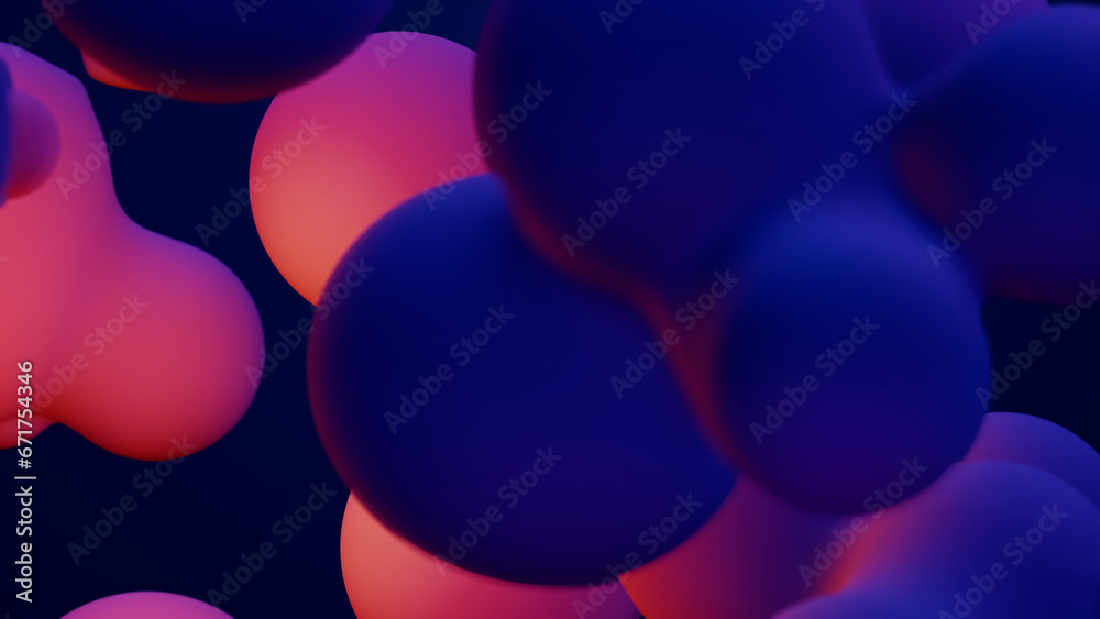Metaverse 3d render morphing animation pink purple abstract metaball ...