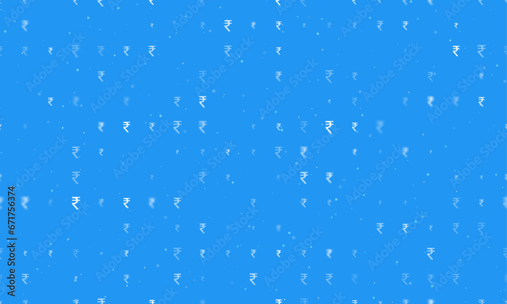 Seamless background pattern of evenly spaced white indian rupee symbols ...