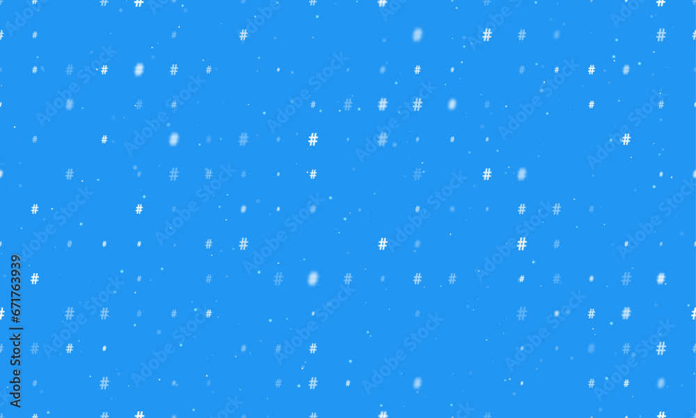 Seamless background pattern of evenly spaced white hash symbols of ...