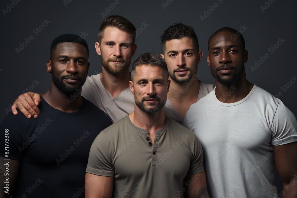 Group of young people of different races sitting together in a studio ...