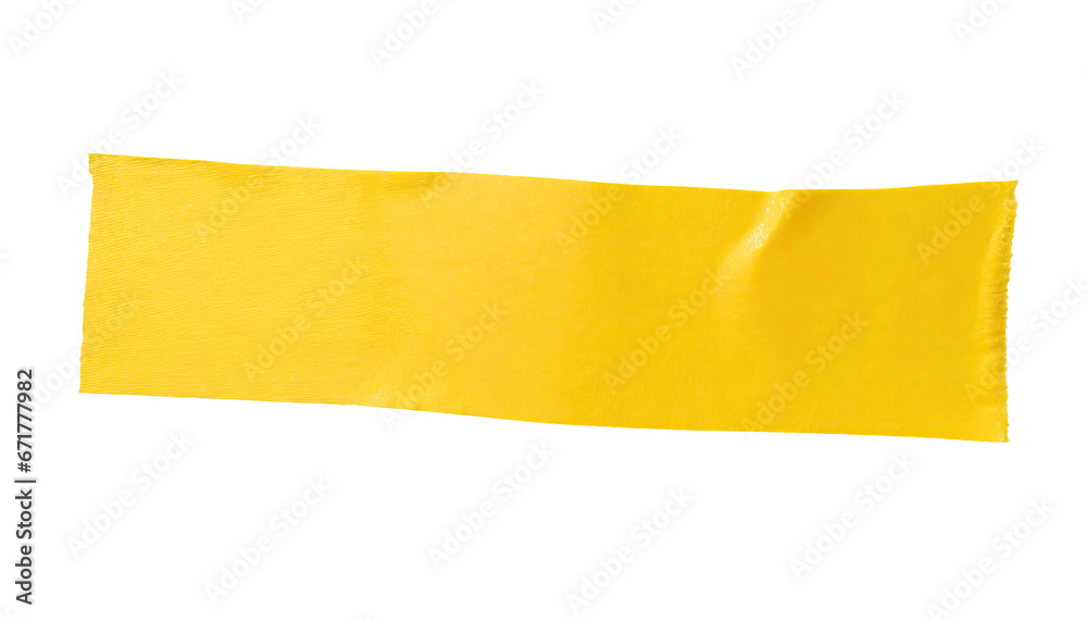 Adhesive wide yellow tape torn piece isolated transparent background ...