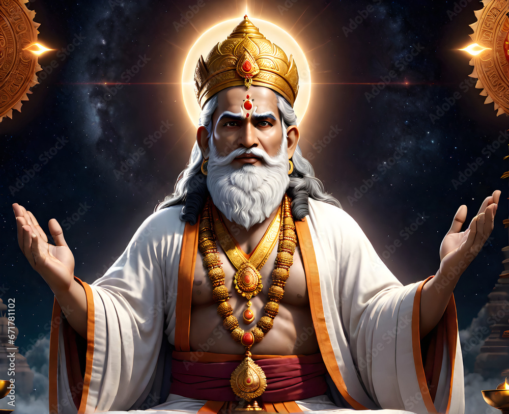 Brahma: The Creator Deity in Hindu Mythology. generative AI Stock ...