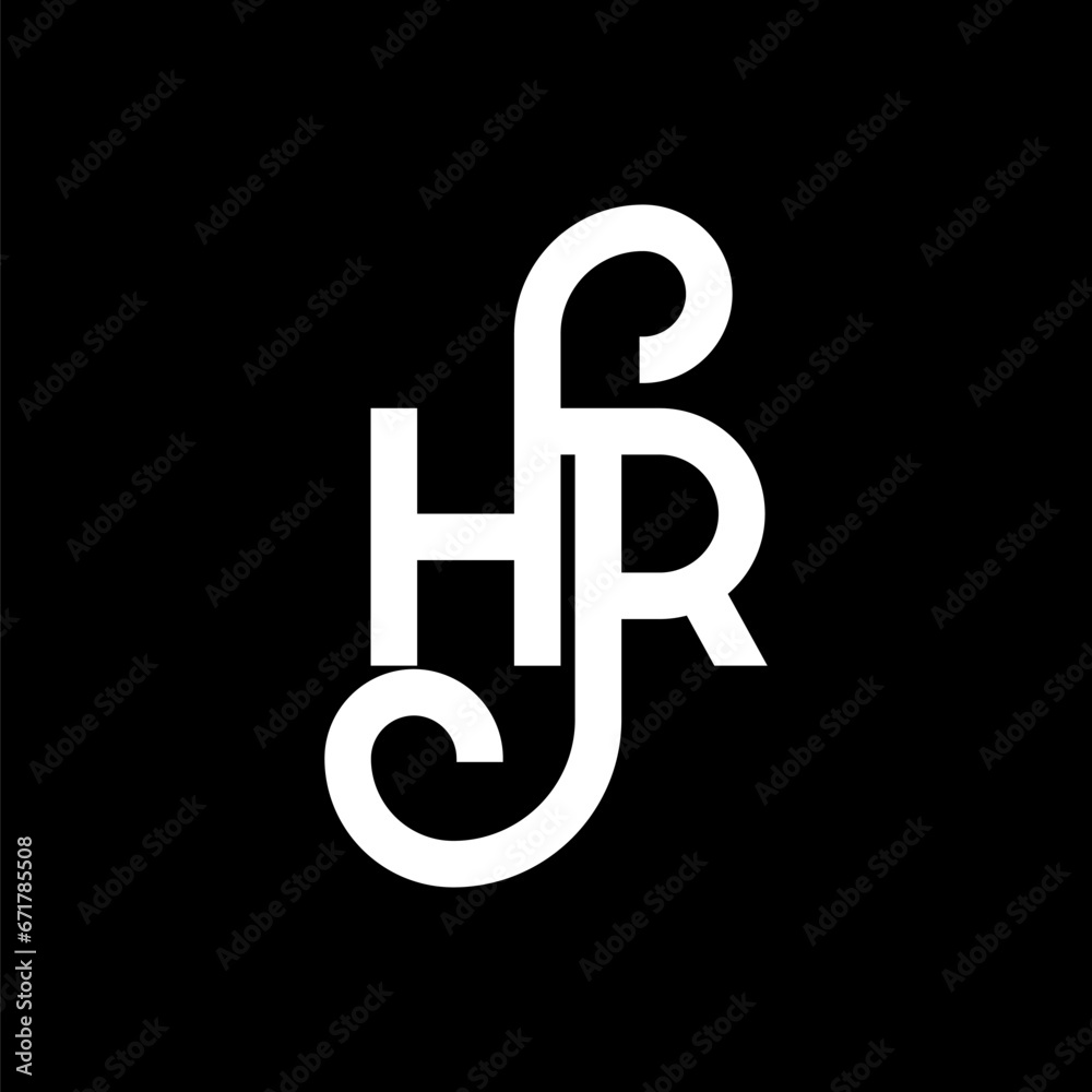 HR letter logo design on black background. HR creative initials letter ...
