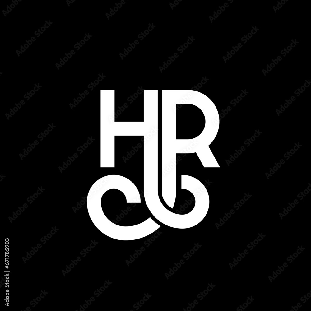 HR letter logo design on black background. HR creative initials letter ...
