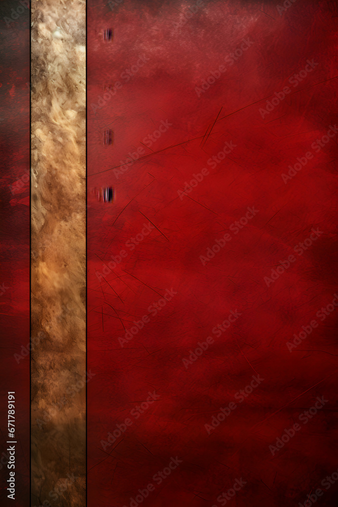 Red background with old grunge texture graphic art layout. Golden ...