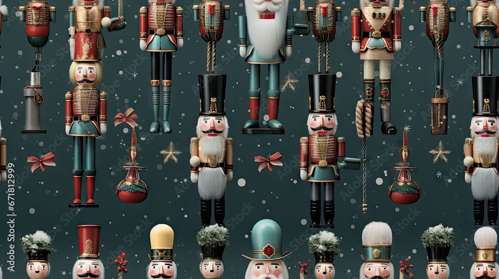 a bunch of nutcrackers that are all in different colors and sizes with ...