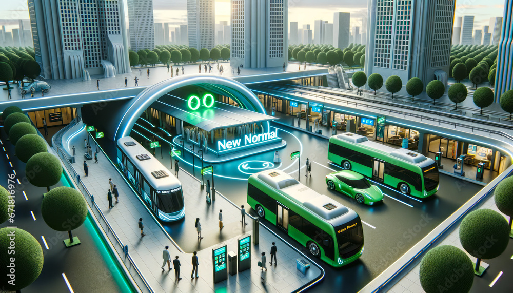 Eco-Friendly Transit: New Normal at a Hub with Electric Buses and Green ...