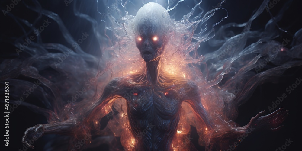 A close-up captures the rhythmic pulsing of an alien's translucent ...