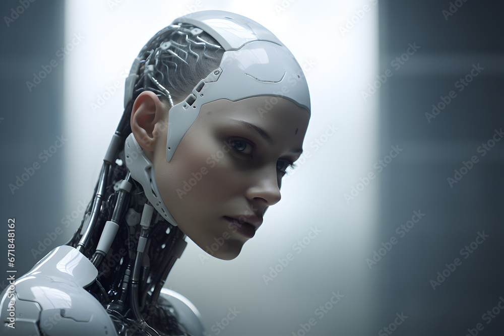 Female cyborg depicting the concept of artificial intelligence Stock ...