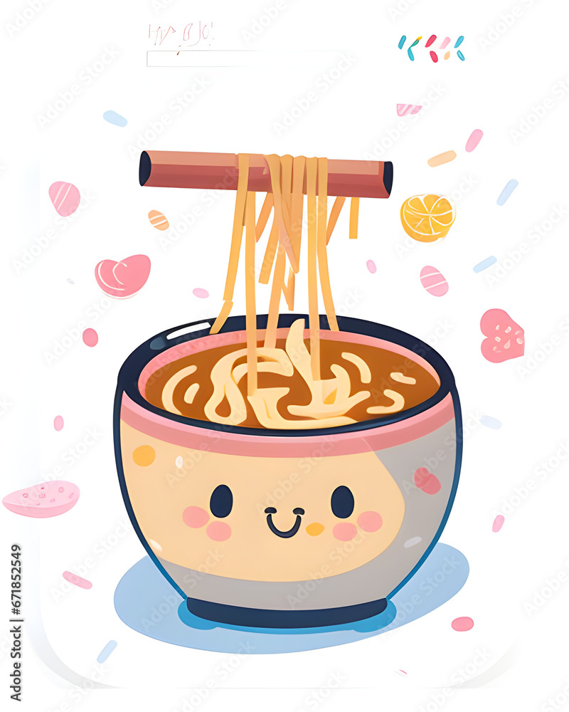 Cute Kawaii Ramen Illustration Ramen Bowl Art Ramen Cute Kawaii