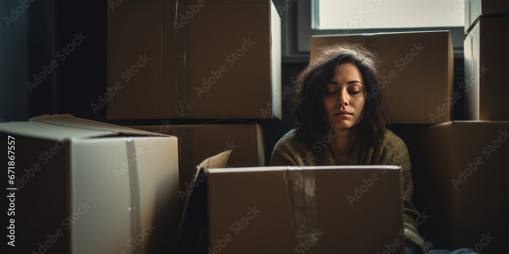 Woman Awaits Transition in a Moving Box, Encountering Someone Crying in ...