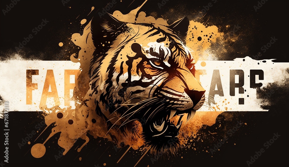 Angry tiger face pictorial mark logo illustration image Ai generated ...