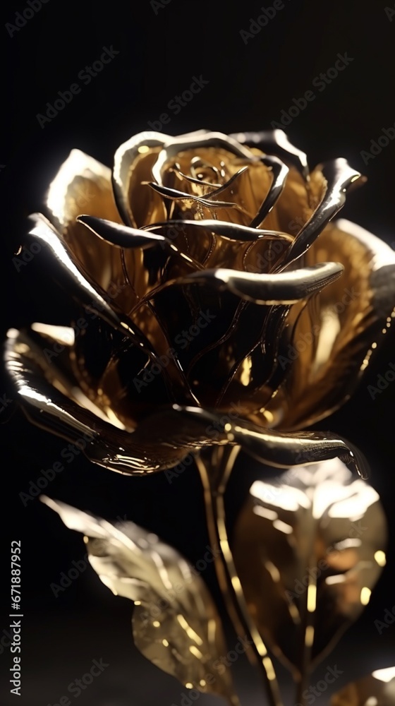 Beautiful futuristic silver gold rose giving hd wallpaper image AI ...