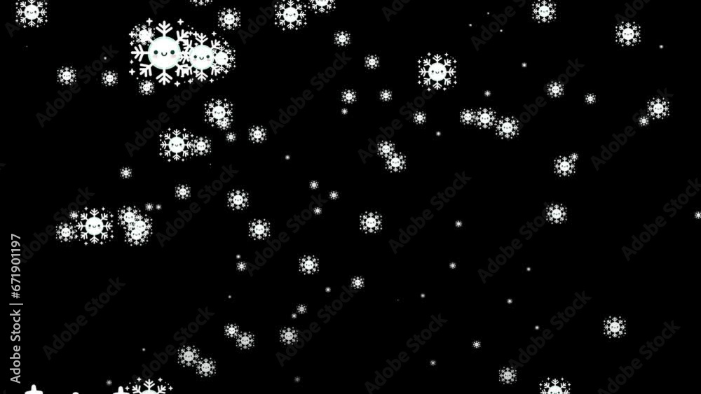 Vidéo Stock Animated funny falling snowflakes character 4K 60fps ...