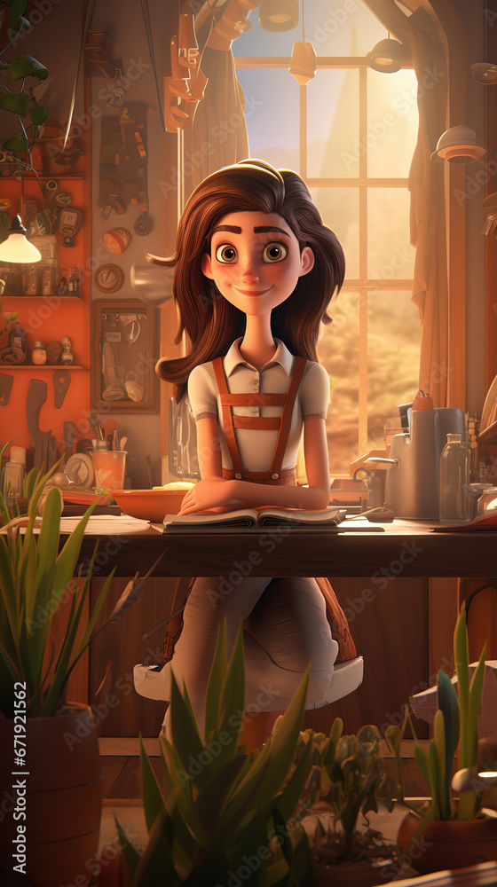 Whimsical 3D Surreal Cartoon Depiction of a Peaceful Character ...