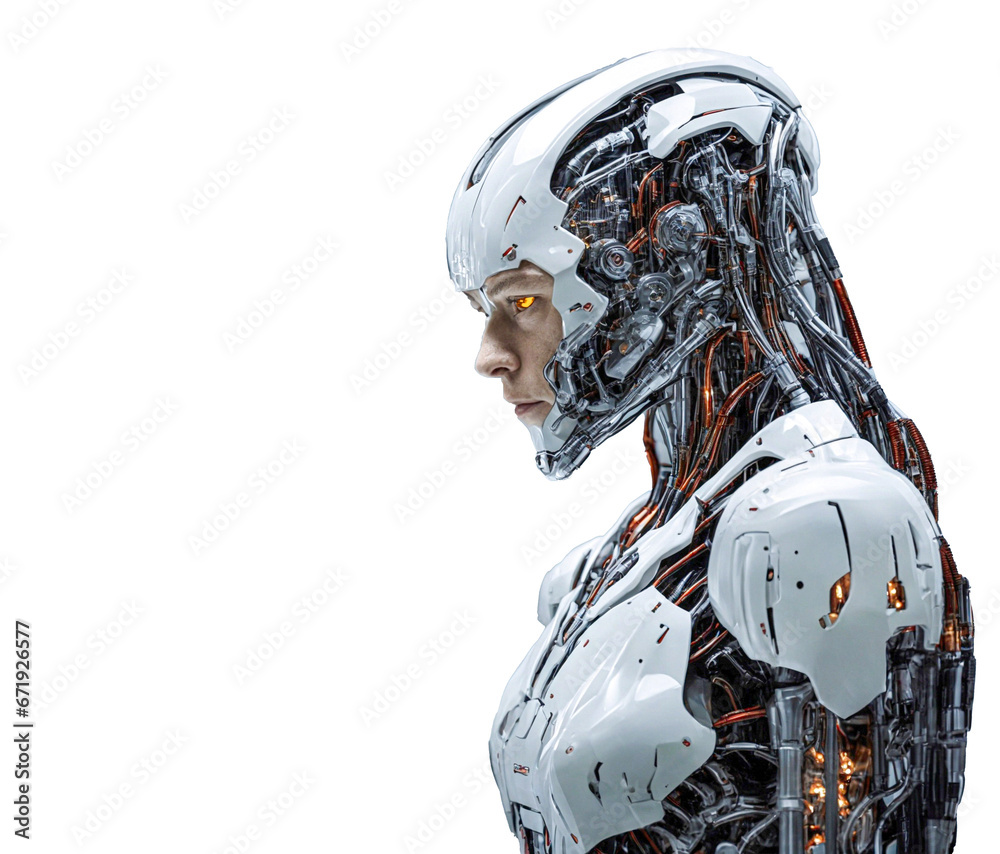 Hybrid cyborg robot of complex mechanism and construction; composed of ...