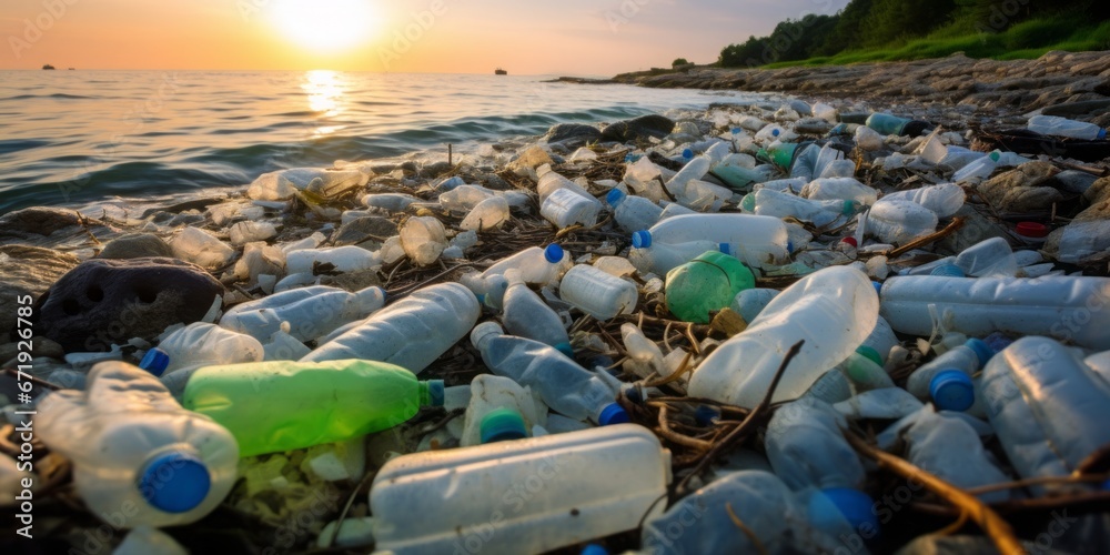 An Environmental Catastrophe as a Beach Overflows with Plastic Waste ...