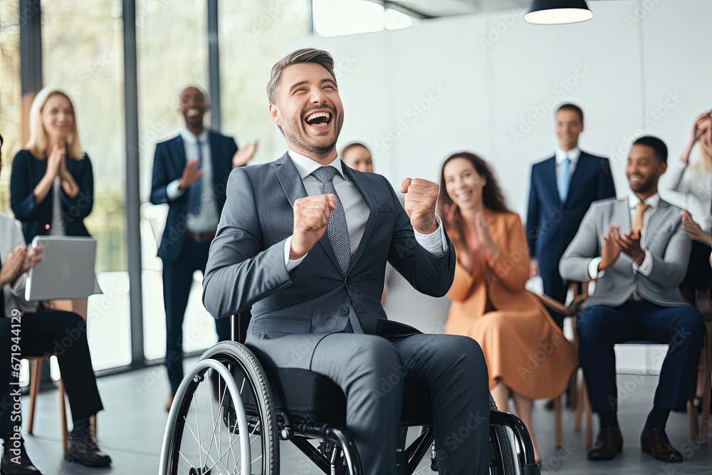 Satisfied and successful middle-aged people with disabilities ...