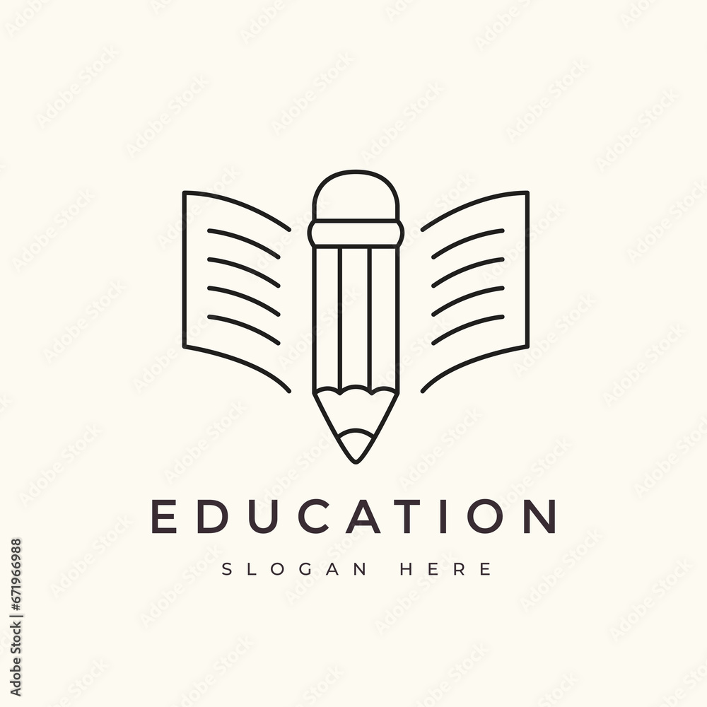 education globe studiying communication social line logo design vector ...