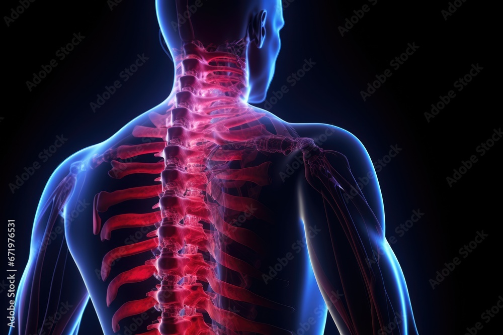 Human skeleton anatomy - part of the human body. 3D illustration, Male ...