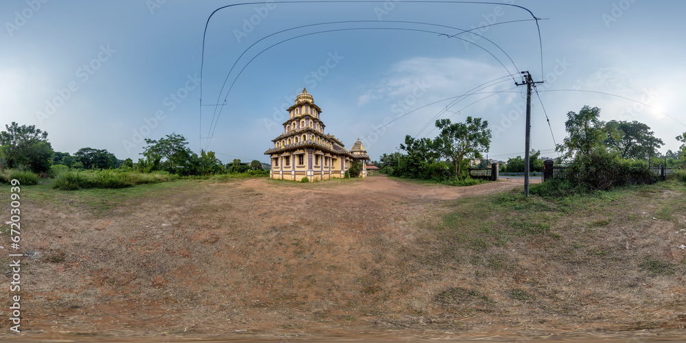 full hdri 360 panorama near hindu temple of ganesh god of wisdom and ...